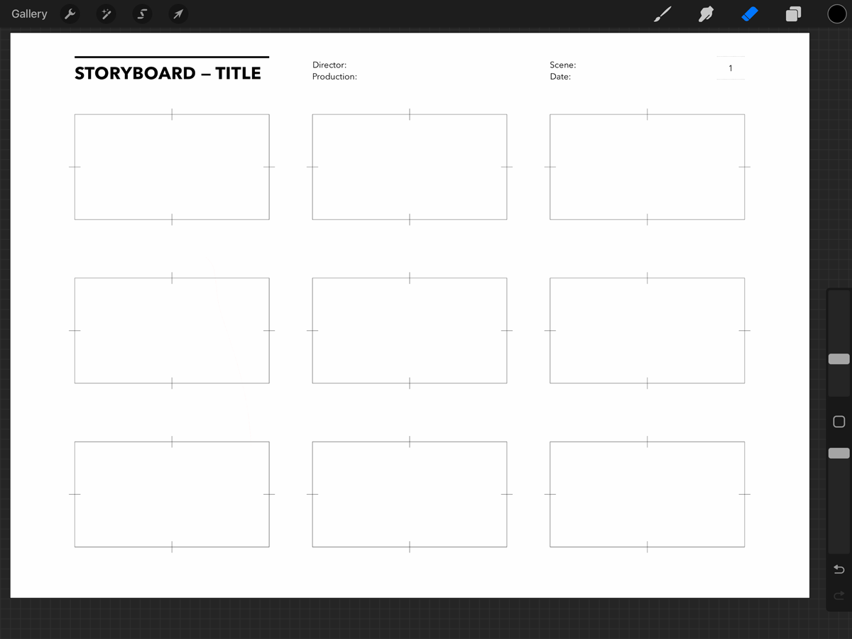 Free Procreate Storyboard Template For 1 85 1 Films